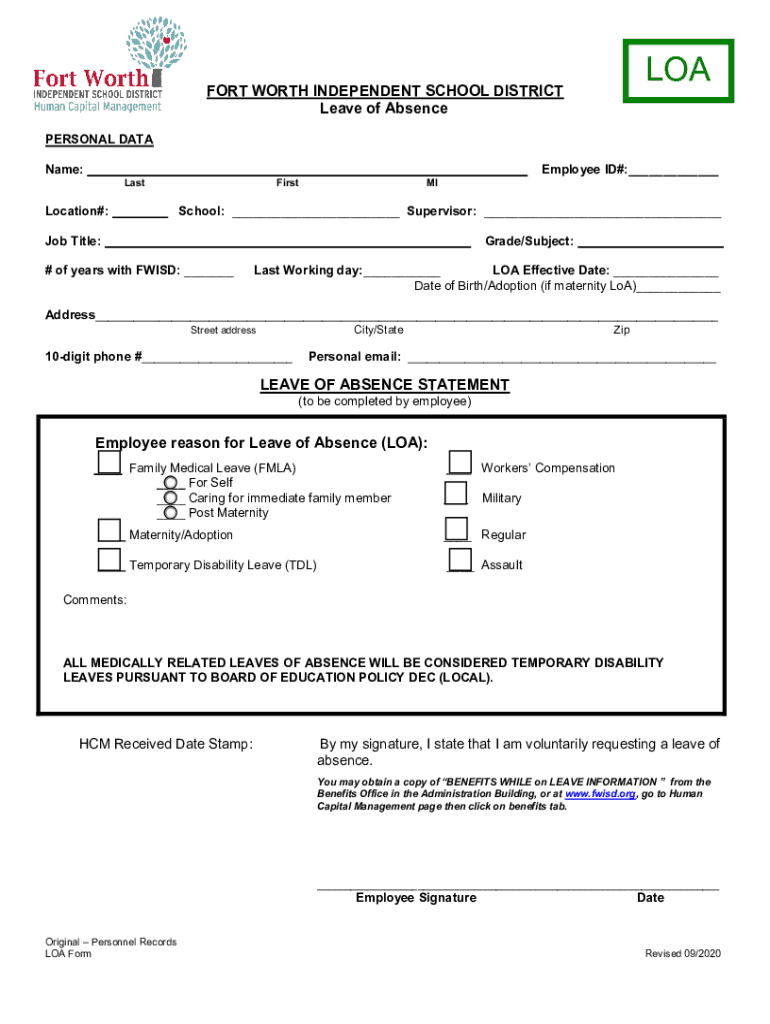 Fillable Online leave request form extended family and medical leave ...