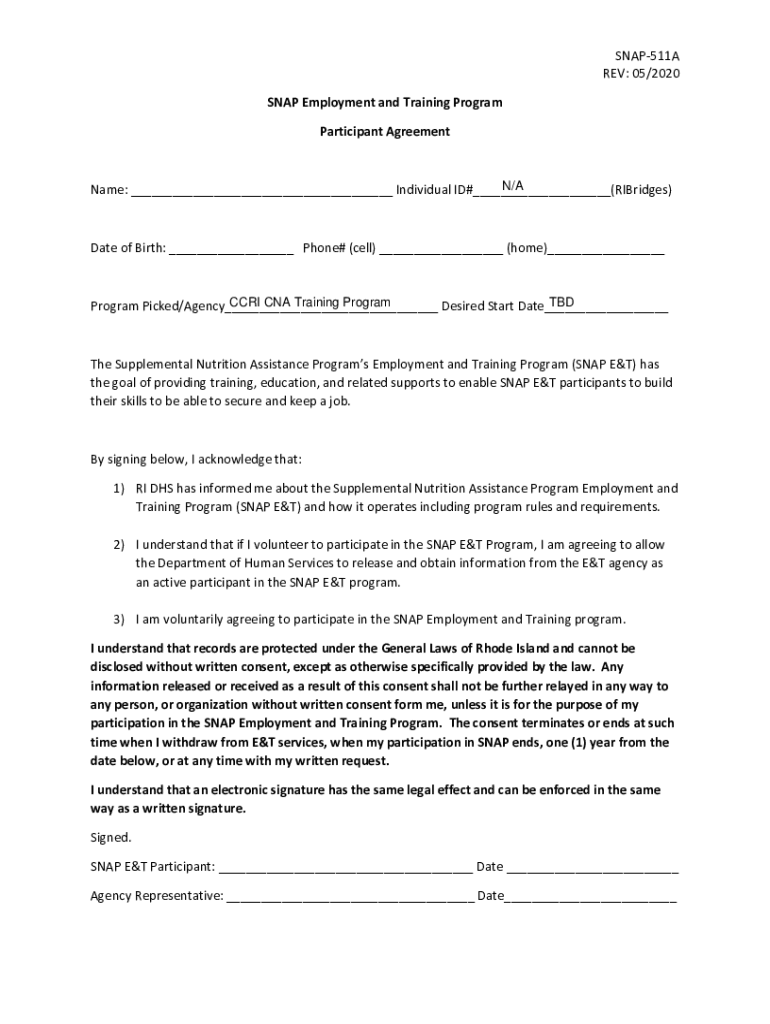 Fillable Online SNAP Employment and Training Program (SNAP E&T) Fax Email Print - pdfFiller