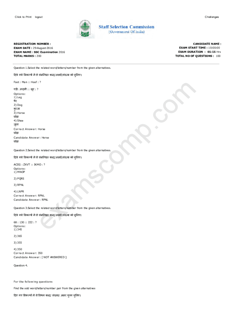 Fillable Online Print logout Challenges Fax Email Print - pdfFiller