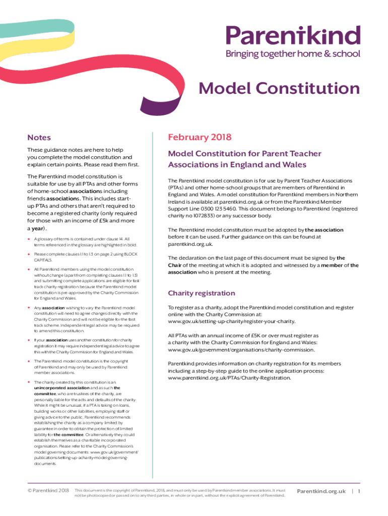 Fillable Online Pta Constitution - Fill Online, Printable, Fillable ...