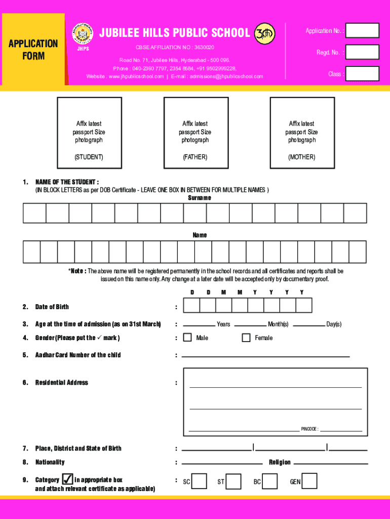 Fillable Online Top 5 Best Schools in Jubilee Hills, Hyderabad 2024-25 ...
