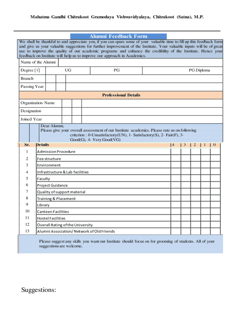 Fillable Online Mahatma Gandhi Chitrakoot Gramodaya Vishwavidyalaya ...