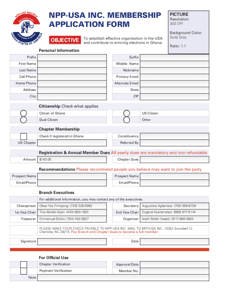 Fillable Online Membership Application Form.numbers Fax Email Print ...