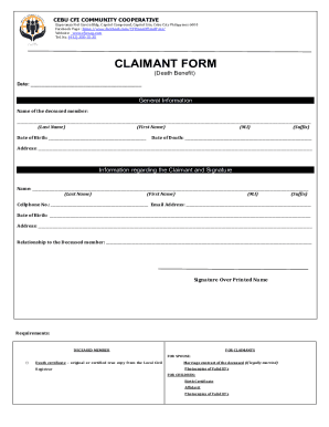 Fillable Online Cebu cfi community cooperative form Fax Email Print ...