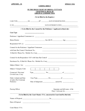 Fillable Online Download Forms PDF ViewOrissa High Court, Cuttack Fax ...