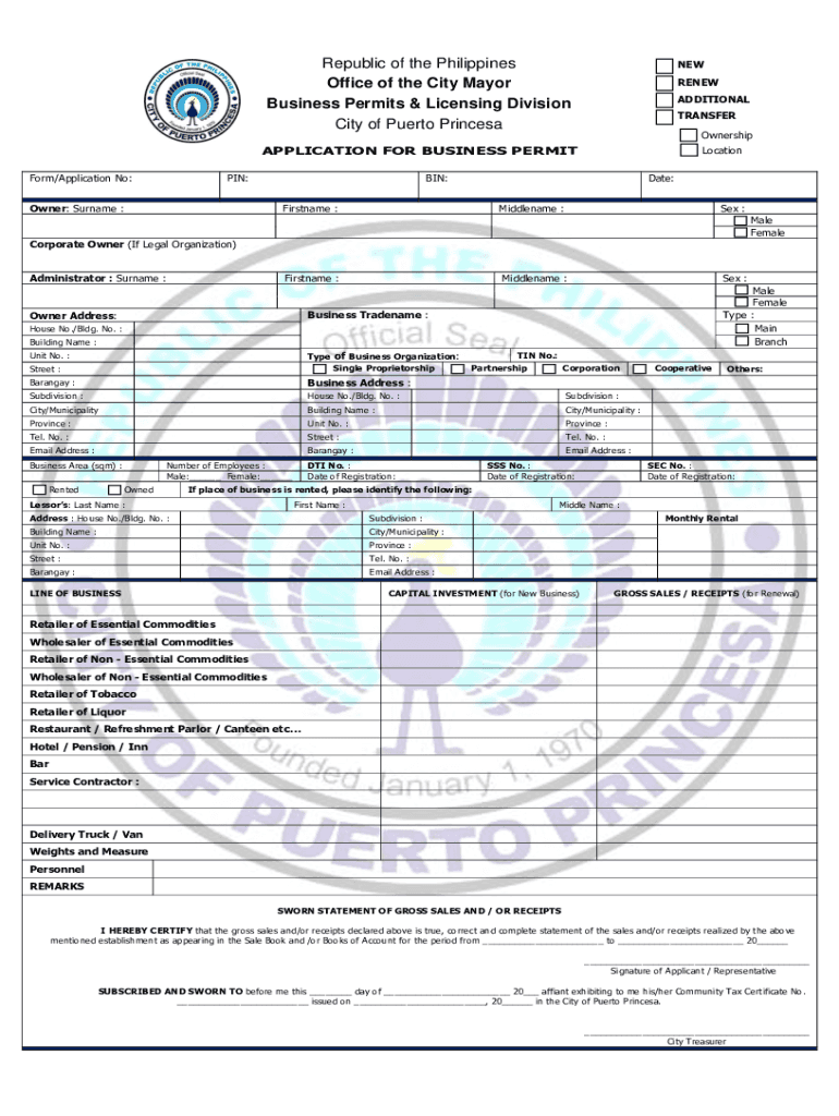 Fillable Online Our Business Permit Registration Services Fax Email ...