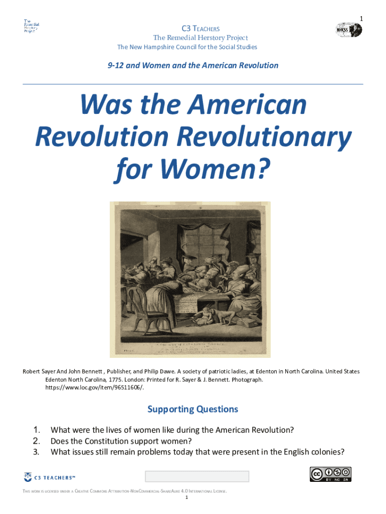 Fillable Online Was the American Revolution Revolutionary for Women ...