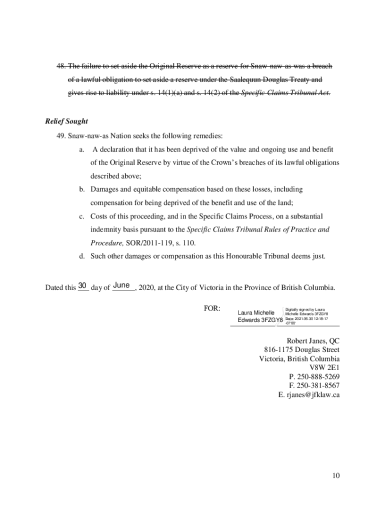 Fillable Online AMENDED DECLARATION OF CLAIM Pursuant to Rule 41 of the ... Fax Email Print ...