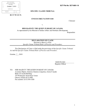 Fillable Online Specific Claims Tribunal Act, SC 2008, c 22 Fax Email ...