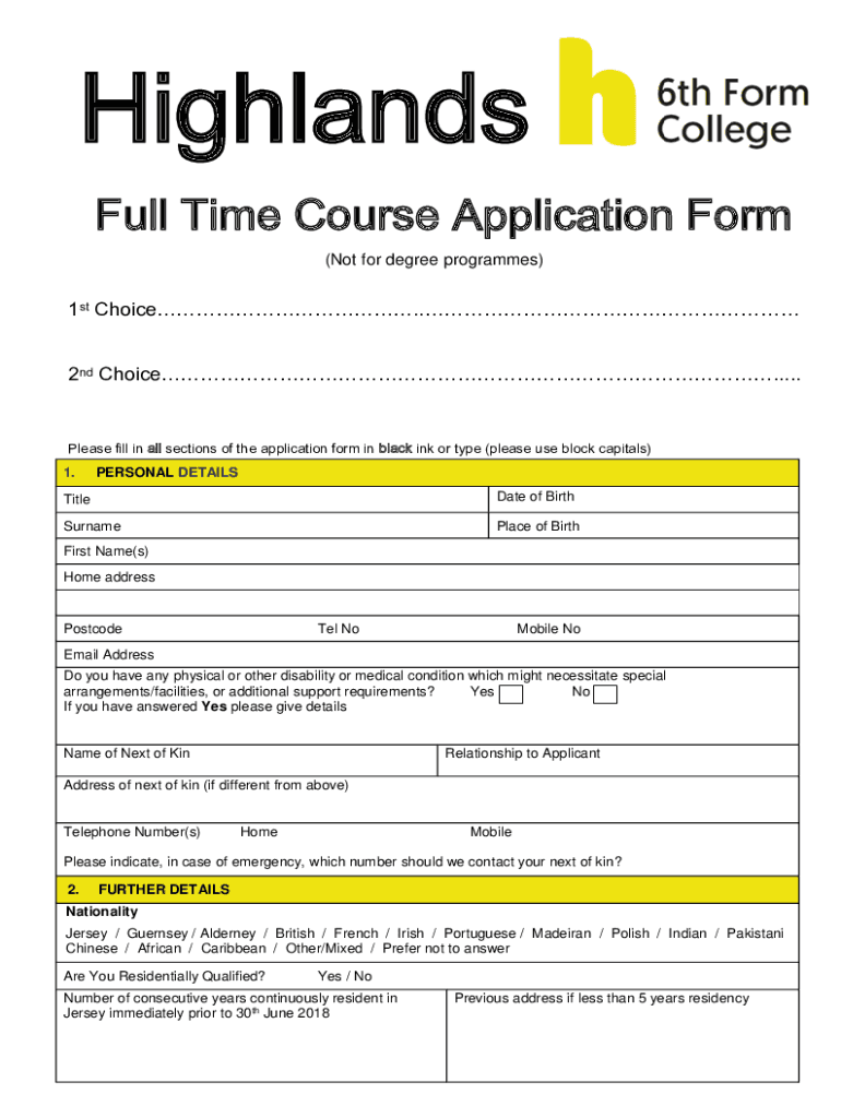 Fillable Online (Not for degree programmes) Fax Email Print - pdfFiller