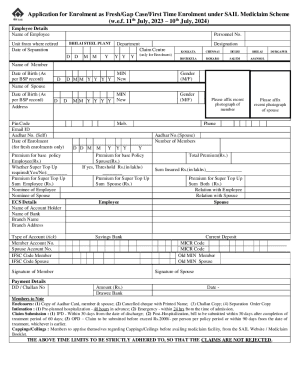 Fillable Online SAIL Mediclaim renewal: options and instructions ...