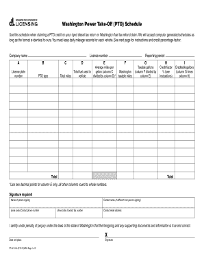 Fillable Online dol wa (PTO) Schedule - Washington Department of ...