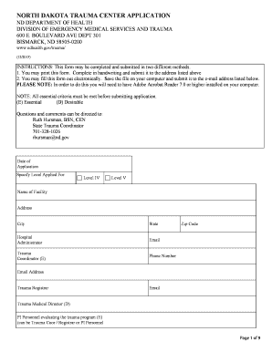 Fillable Online ndhealth ND DEPARTMENT OF HEALTH Fax Email Print ...