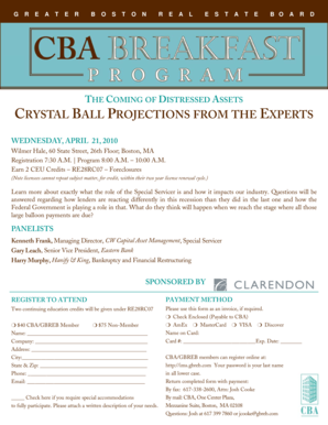Fillable Online CBA April Breakfast program flyer Fax Email Print ...