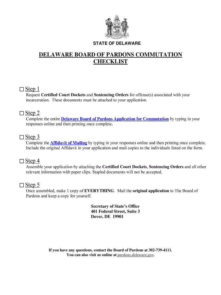 Commutation checklist: Fill out & sign online | DocHub