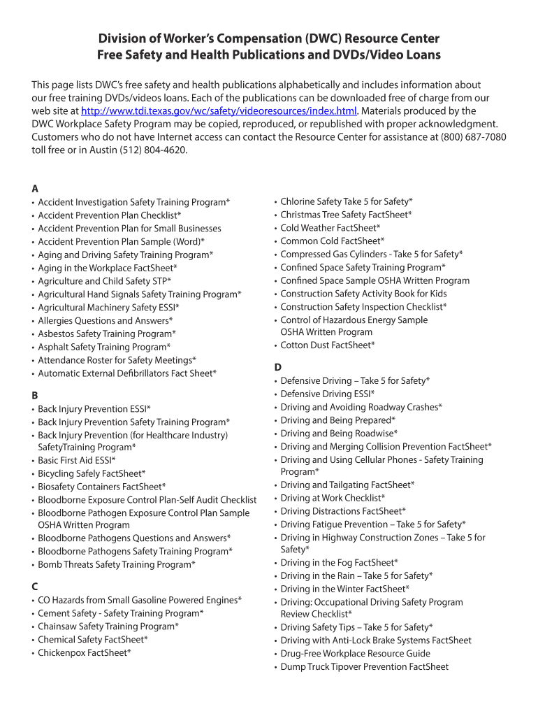 Fillable Online Division of Workers Compensation (DWC) Resource Center ...