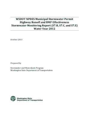 Fillable Online wsdot wa Stormwater Monitoring Report Highway Runoff ...
