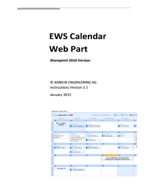 Fillable Online EWS Calendar Fax Email Print - pdfFiller