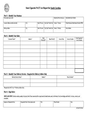 Fillable Online scag South Carolina PACT Act Report Form - scag Fax Email Print - pdfFiller