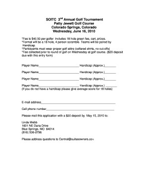 Fillable Online Golf reservation form Fax Email Print - pdfFiller