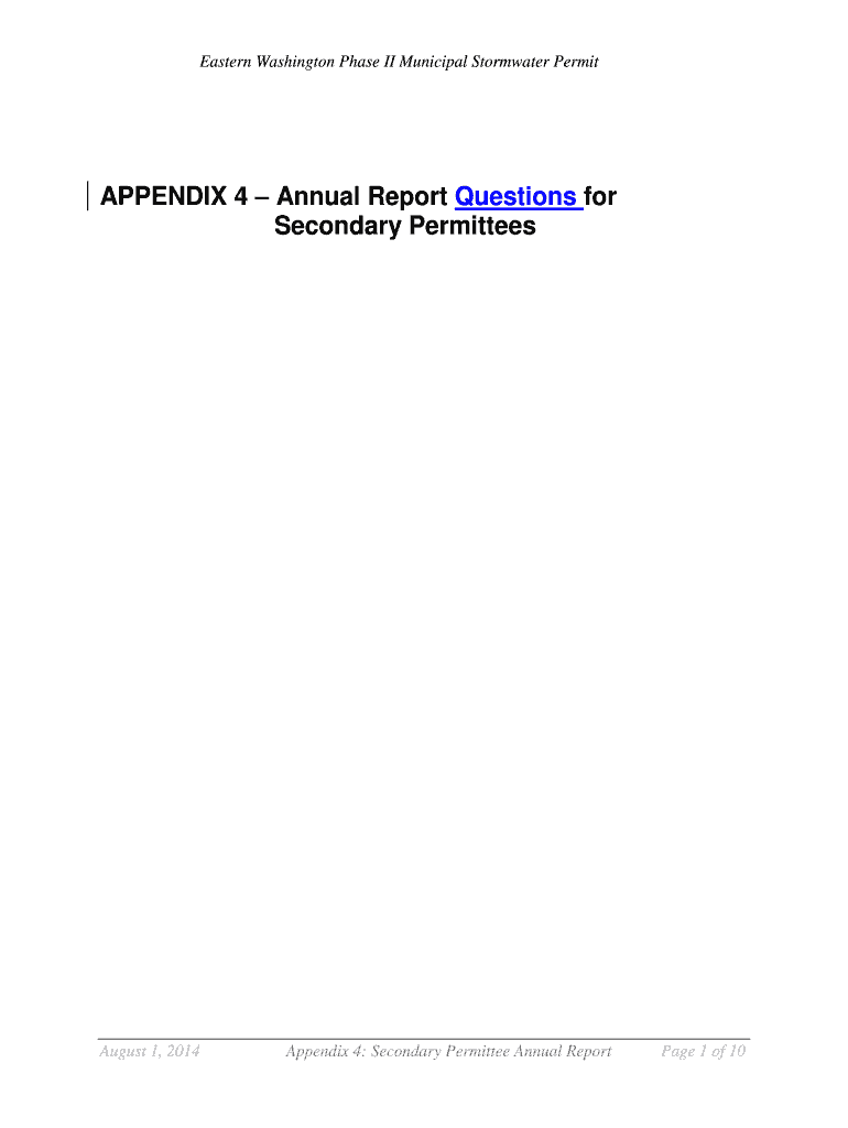 Fillable Online ecy wa Appendix 4 - E WA Phase II report form Special ...