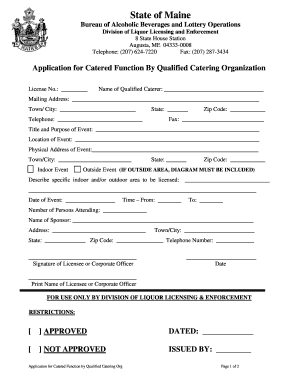 Fillable Online maine Qualified Catering Application (PDF 75 KB) Fax ...