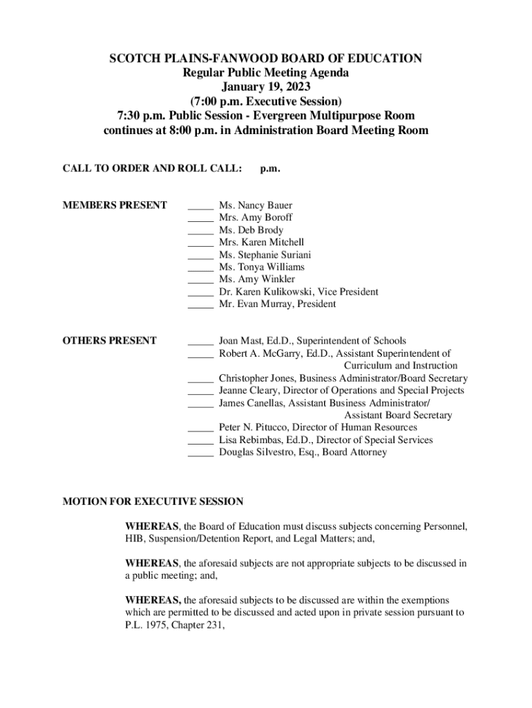 Fillable Online Executive Session) Fax Email Print - pdfFiller