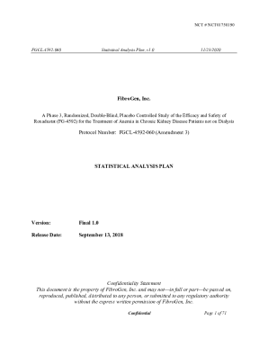 Fillable Online FGCL-4592-060 (Amendment 3) STATISTICAL ANALYSIS ... Fax Email Print - pdfFiller