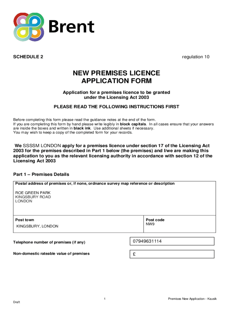 Fillable Online The Licensing Act 2003 (Forms and Notices) (Amendment) ... Fax Email Print ...