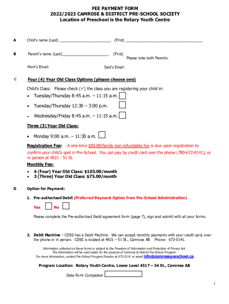 Fillable Online FEE PAYMENT FORM - 1998 Fax Email Print - pdfFiller