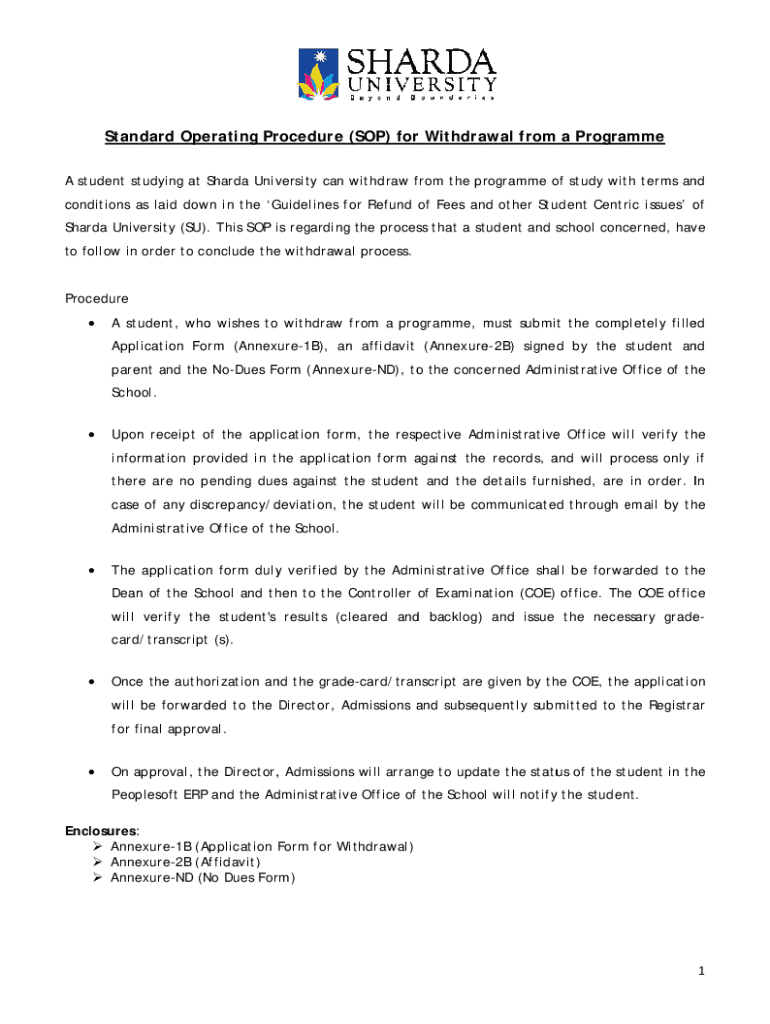 Fillable Online Standard Operating Procedure (SOP) on 'Course Mapping ...