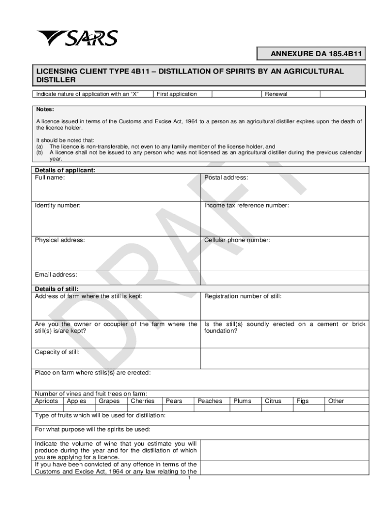Fillable Online distillation of spirits by an agricultural distiller Fax Email Print - pdfFiller