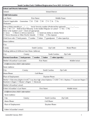 South Carolina Early Childhood Registration 2023 ... - ed sc Doc ...