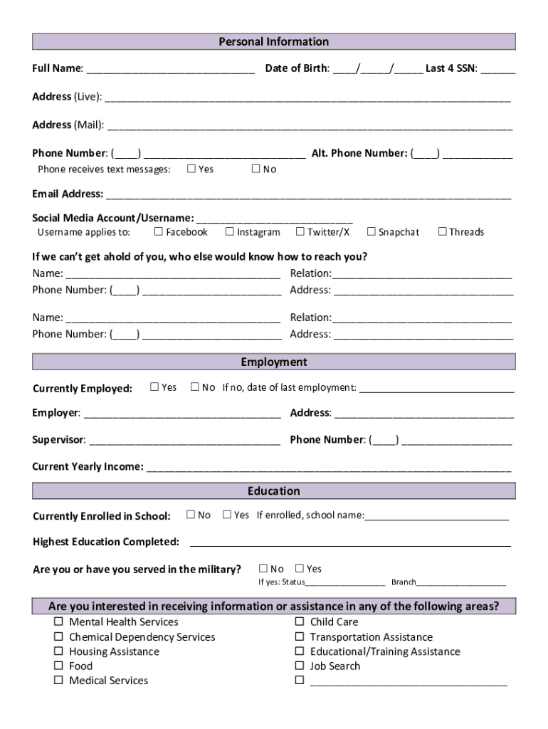 Fillable Online Personal Information Employment Education Are you ...