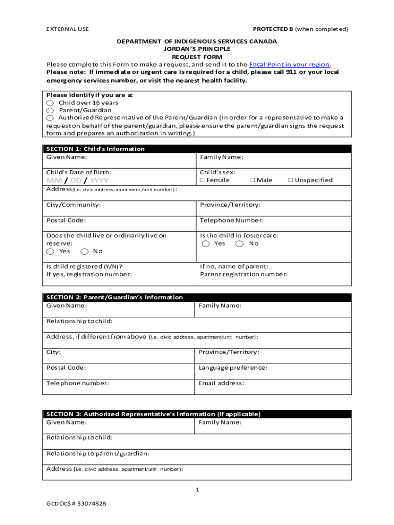 Fillable Online department of indigenous services canada Fax Email ...