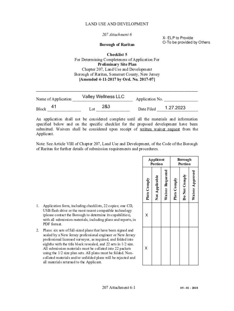 Fillable Online Application Checklist for Land Use Review LAND DIVISION ...