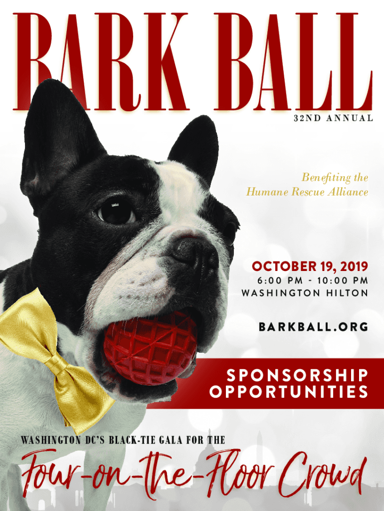 Fillable Online The 32nd Annual Bark Ball is... - Humane Rescue ...