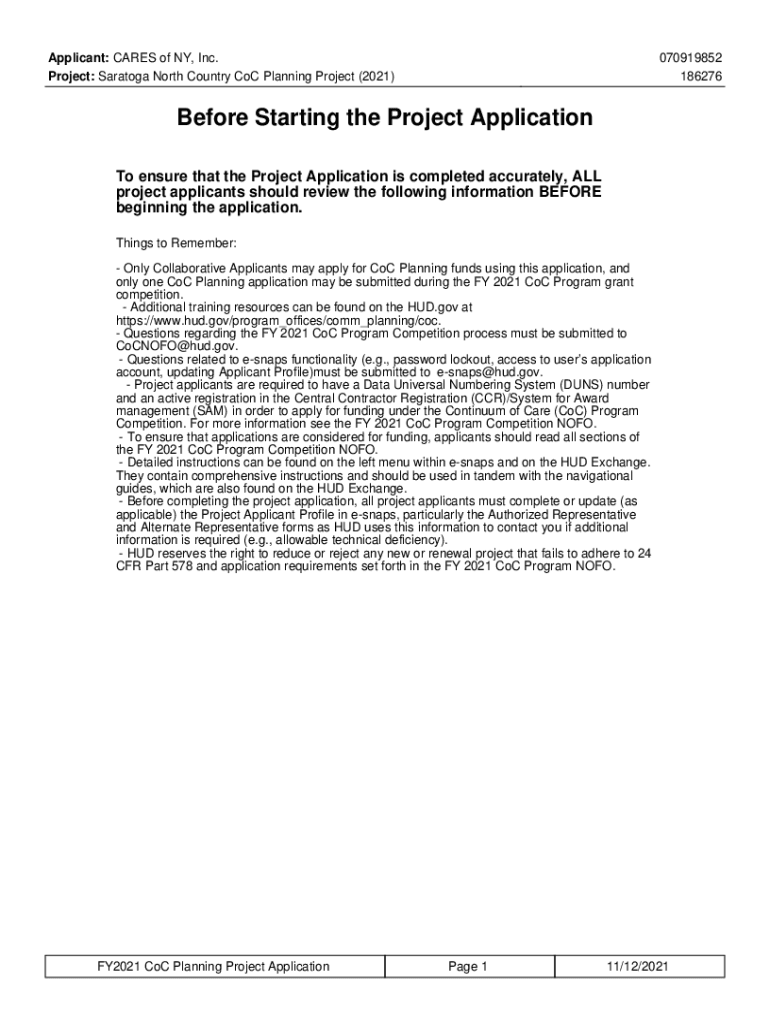 Fillable Online Request for Proposals 2021 CoC Planning Grant Fax Email ...