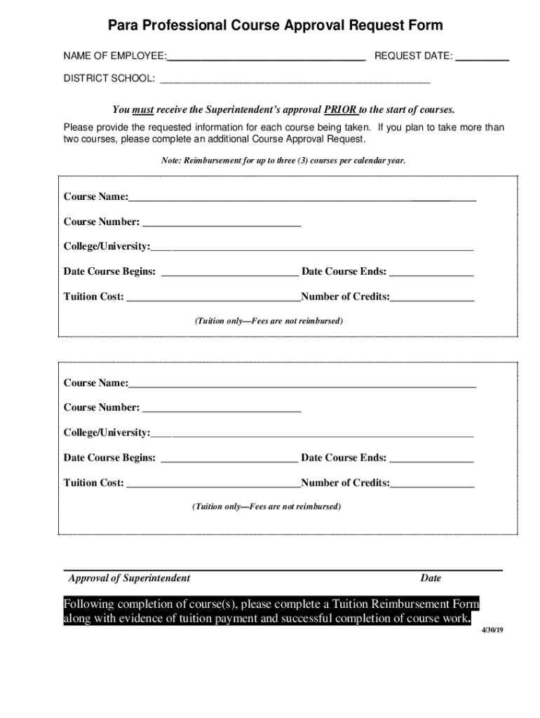 Fillable Online BASD Request for Course Approval Form - Professionals ...