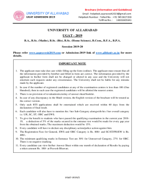 Fillable Online Allahabad University UGAT Exam Form 2023 - SCTEVT Odisha Fax Email Print - pdfFiller