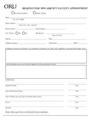 Fillable Online Adjunct Offer Letter Template - Office of the Provost ...