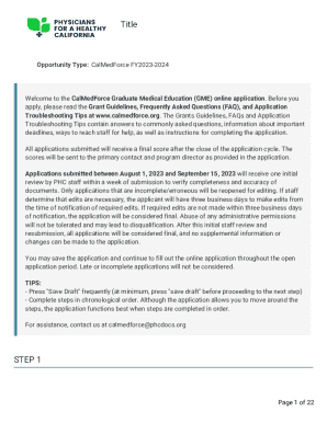 Fillable Online CalMedForce GME grant program application cycle open ...