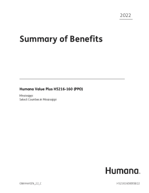 Fillable Online Humana Value Plus H5216-160 (PPO) in Mississippi Fax ...