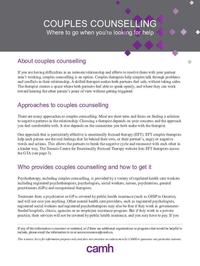 Fillable Online How Do Couples Therapy Sessions Work and Where To ...