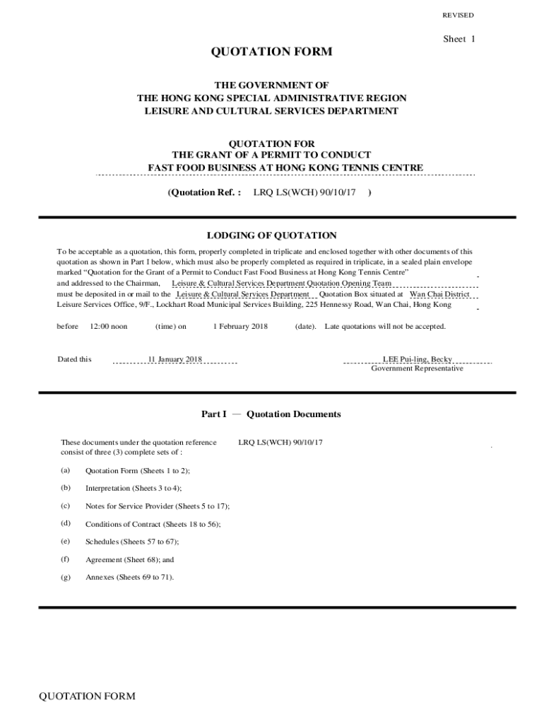 Fillable Online quotation form - the government of Fax Email Print ...