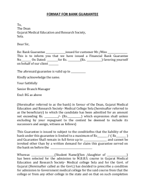 Fillable Online FORMAT FOR BANK GUARANTEE Fax Email Print - pdfFiller