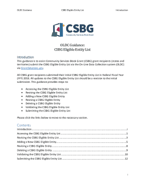 Fillable Online CSBG Eligible Entity List OLDC Instruction Guide Fax ...