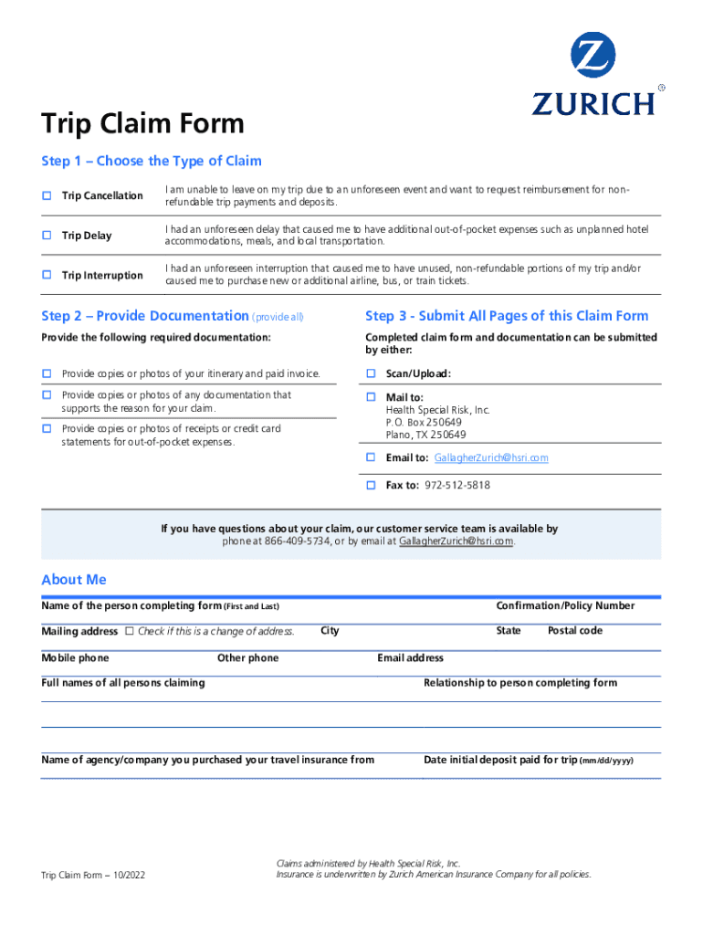 Fillable Online What to Expect when submitting travel insurance claim ...