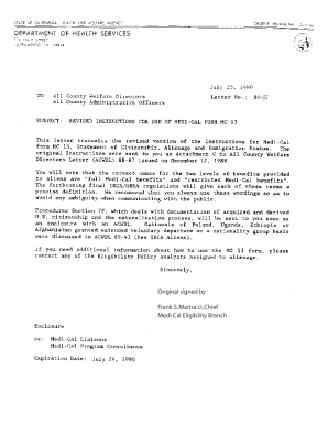 Fillable Online REVISED INSTRUCTIONS FOR USE OF MEDI-CAL FORM MC 13 Fax ...