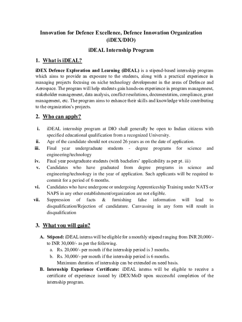Fillable Online Scheme for Innovations for Defence Excellence (iDEX ...